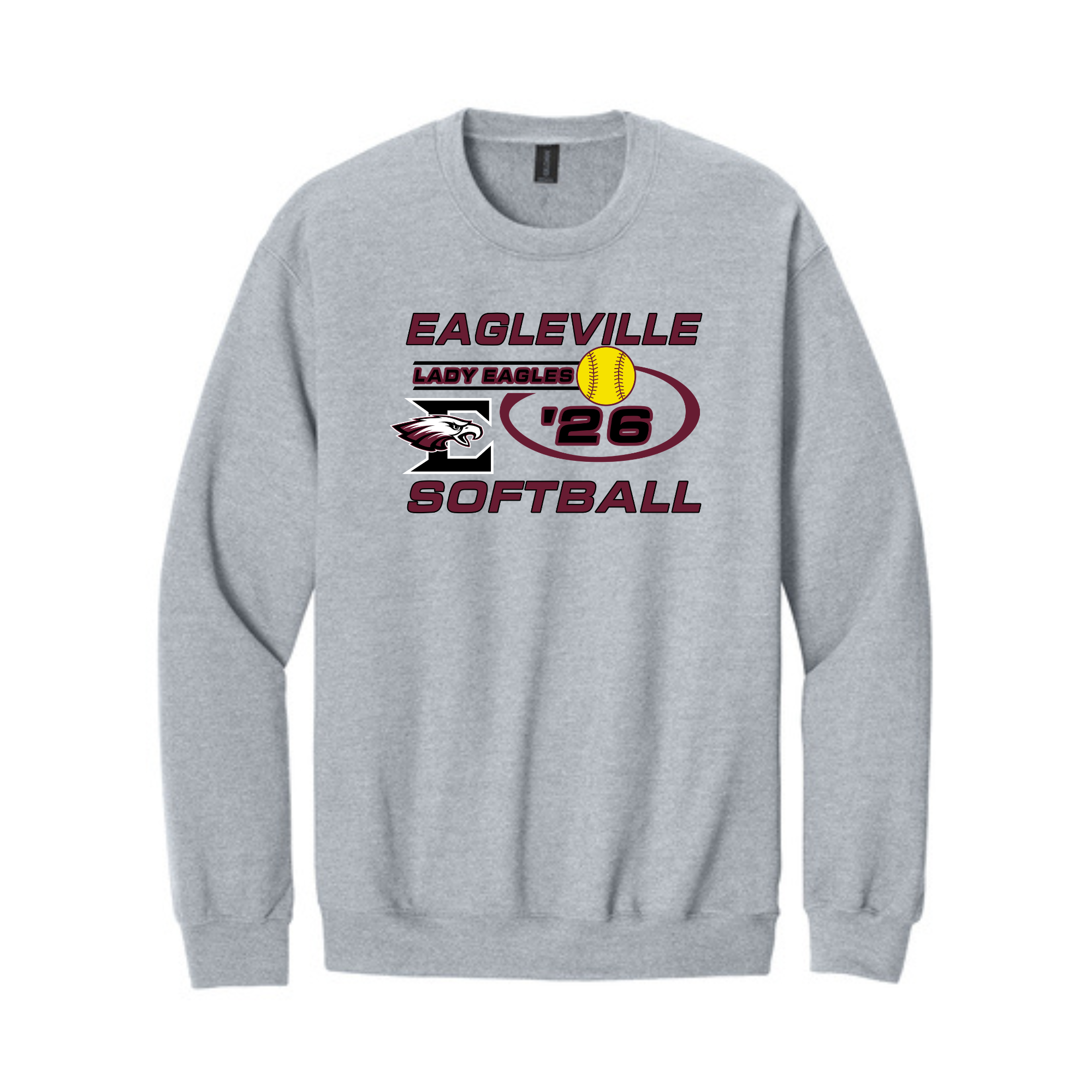 Gildan Softstyle Crew with Eagleville Softball '26 Logo | Eagleville S ...